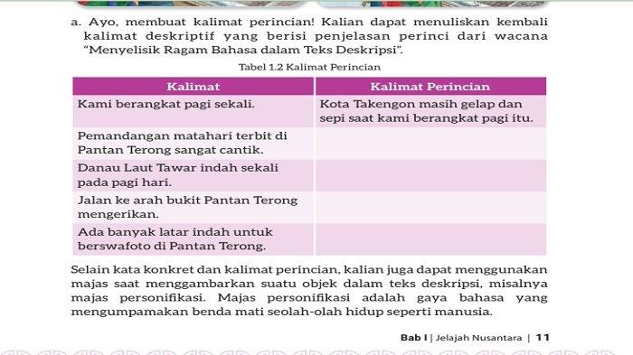 Kunci Jawaban Bahasa Indonesia SMP Kelas 7 Halaman 11 - Tribunjambi.com