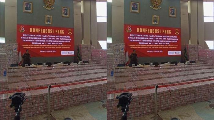 Penampakan Uang Rp11,8 Triliun yang Disita Kejagung dari Kasus Korupsi Ekspor CPO Wilmar Group ...