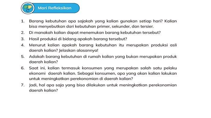 Kebutuhan Primer, Sekunder, dan Tersier, Kunci Jawaban SD Kelas 5 IPAS ...