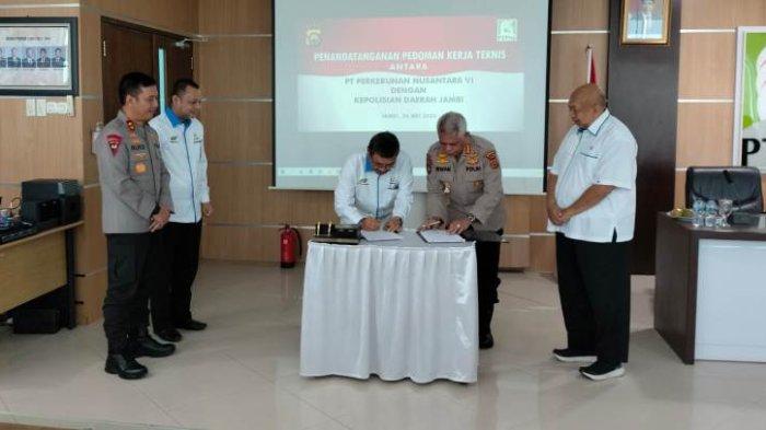 PTPN VI dan Polda Jambi Jalin Kerja Sama Pengamanan Objek Vital Nasional - Tribunjambi.com