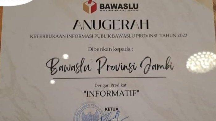 Bawaslu Provinsi Jambi Raih Predikat Informatif Keterbukaan Informasi Publik Bawaslu Provinsi ...