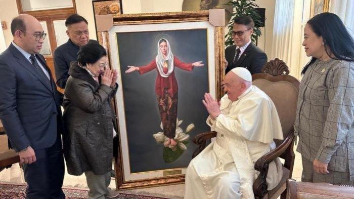 Lukisan Bunda Maria dari Megawati untuk Paus Fransiskus, Ini Isi Pertemuan Keduanya ...