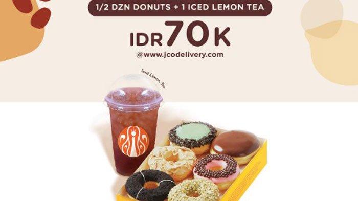 4 promo JCO hari ini 21 Januari 2023, 1/2 Dzn Donuts + Iced Lemon Tea ...