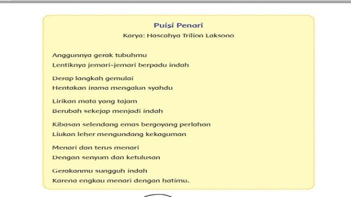 Soal dan Kunci Jawaban "Puisi Penari", Materi Kelas 4 Tema 6 Halaman 77 ...