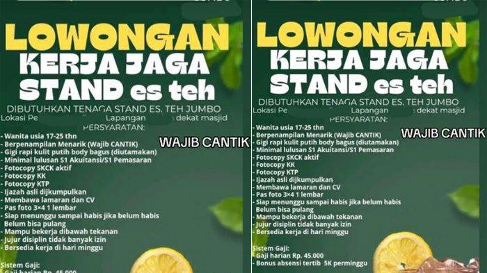 Viral Loker Penjaga Stand Es Teh dengan Syarat Tak Masuk Akal, Harus ...