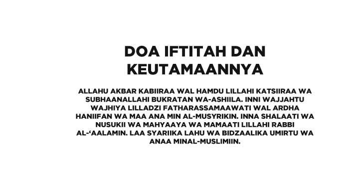 4 Macam Doa Iftitah Latin disertai Terjemahan - Tribunjambi.com