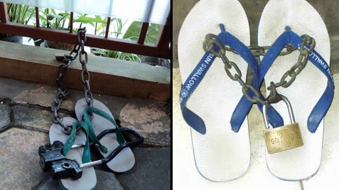 Tidak Perlu Digembok, Berikut 3 Cara Praktis Mengamankan Sandal atau ...