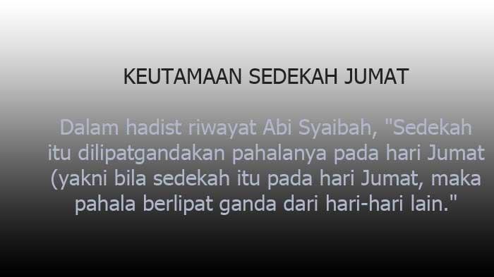 Keutamaan Mereka yang Mengeluarkan Sedekah di Hari Jumat - Tribunjambi.com