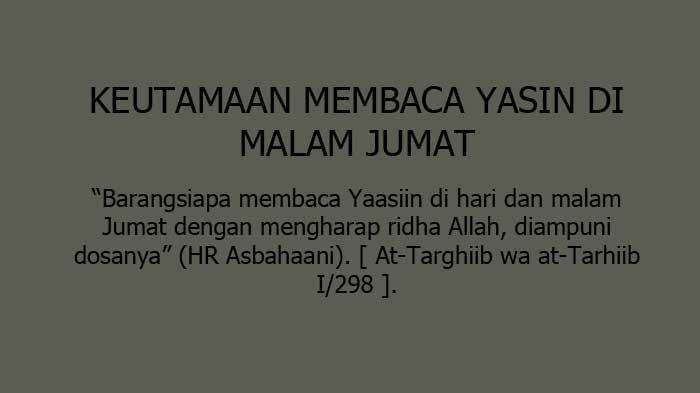 Amalan Malam Jumat, Adab dan Tata Cara Membaca Surat Yasin yang Benar ...