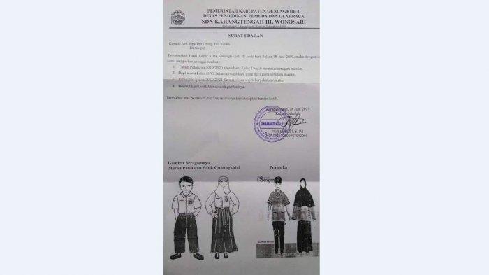Viral Surat Edaran SD Negeri di Gunung Kidul, Siswa Baru Wajib Pakai ...