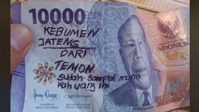 PENAMPAKAN Uang Rp 10 Ribu Dicoret-coret, KEBUMEN JATENG. DARI TEMON ...