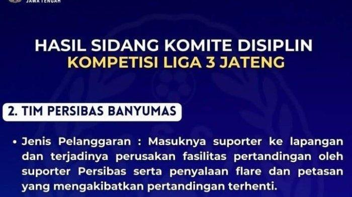 BREAKING NEWS: Persibas Banyumas Didiskualifikasi dari Liga 3 Musim ...