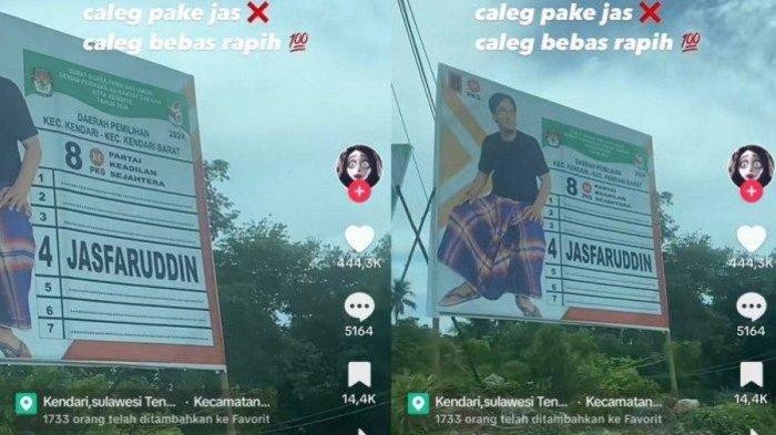 Baliho Caleg Bergaya Mau Ronda Pakai Kaus dan Sarung Curi Perhatian ...