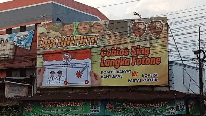 Baliho Ajakan Pilih Kotak Kosong di Pilkada Banyumas 2024 Mulai ...