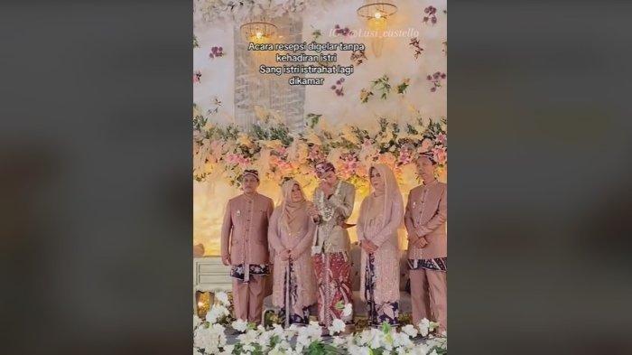 Tangis Mempelai Pria Berdiri Sendiri Di Pelaminan Ketika Istri Sakit
