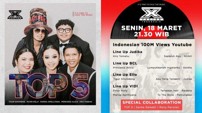 Daftar Lagu Peserta Top 5 X Factor Indonesia 2024 Gala Live Show 10, Link Live Streaming di Sini ...