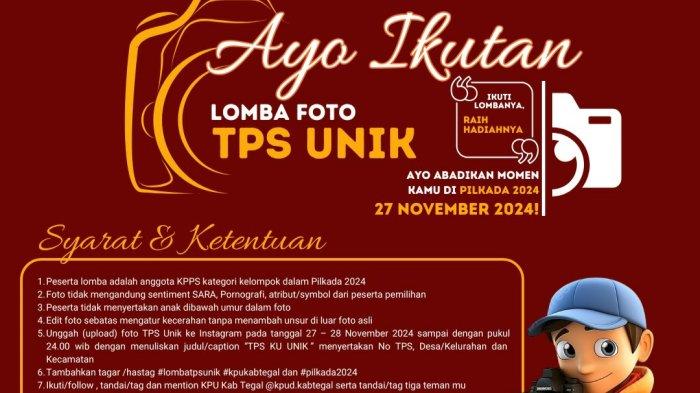 KPU Kabupaten Tegal Gelar Lomba Selfie Pilkada di TPS, Hadiah Total ...