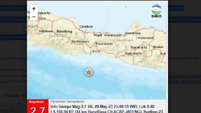 Dalam Semalam Cilacap Diguncang Gempa Bumi Dua Kali, Ini Kata BMKG Geofisika Banjarnegara ...