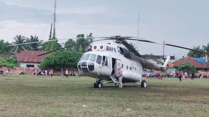 Helikopter BNPB Mendarat Darurat di Jambi, Warga Berkerumun di Lokasi, Ini Penyebabnya ...