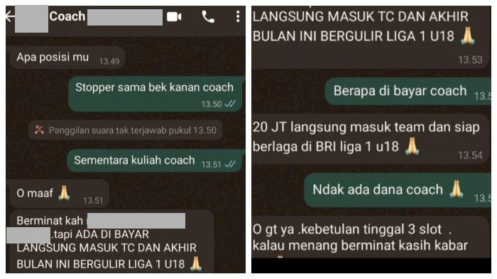 Iming-iming Masuk Tim Junior Papan Atas Liga 1, Oknum Pelatih Minta ...