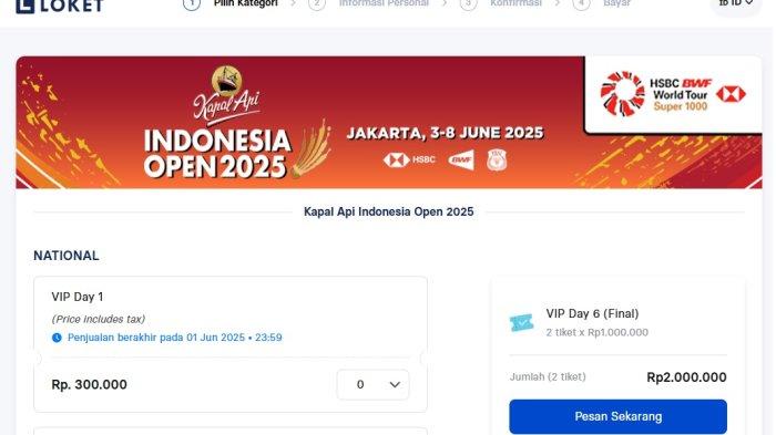 LINK Tiket Indonesia Open 2025 di www.pbsi.id, Bisa Dibeli Mulai Hari Ini 8 Mei - Tribunjateng.com