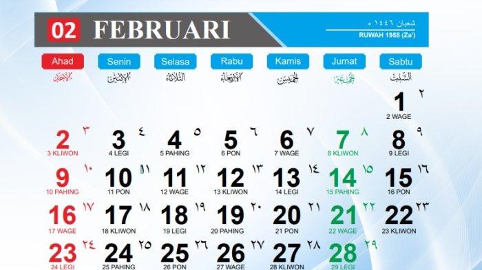 Link Download PDF Kalender Februari 2025, Ada Tanggal Merah ...