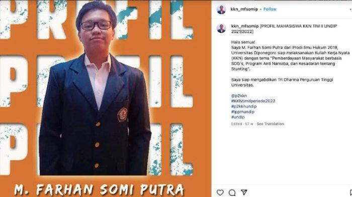 Sosok M Farhan Somi Mahasiswa Undip yang Ditemukan Meninggal di Tembalang Akan Wisuda 15 Agustus ...