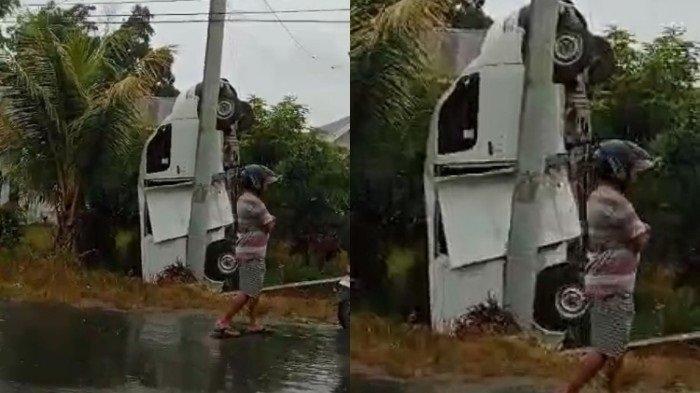 Kecelakaan Gran Max Tabrak Tiang Listrik hingga Berdiri Tegak, Begini Kondisi Sopirnya ...