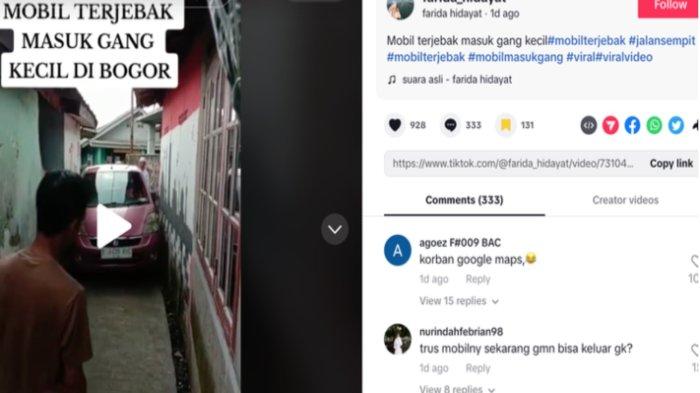 Viral Mobil Terjebak di Gang Sempit Padat Penduduk, Diduga Sopir Mengikuti Google Maps ...