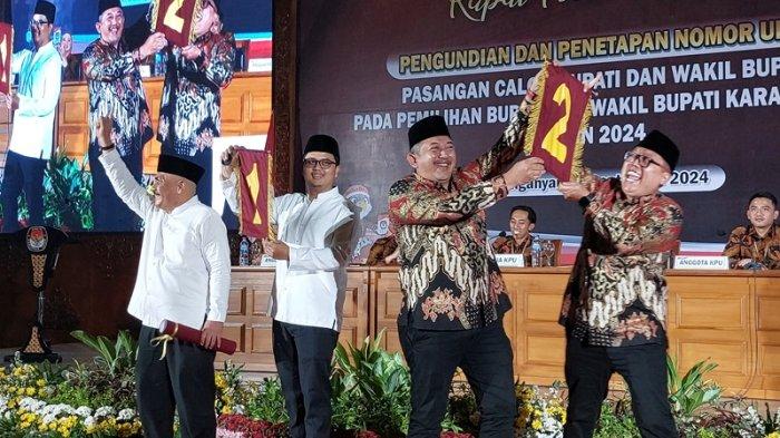 Pengundian Nomor Urut Pilkada Karanganyar, Ilyas-Tri Nomor 1 dan Rober-Adhe Nomor 2 ...