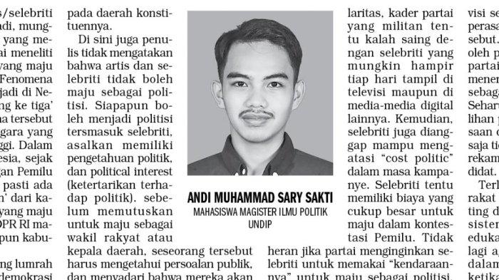 Opini Andi Muhammad Sary Sakti: Fenomena Caleg Selebriti dalam Pemilu ...