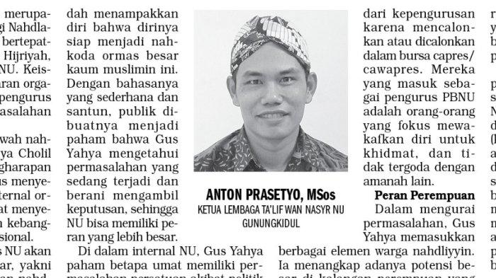 Opini Anton Prasetyo: Mewujudkan Optimisme Kebangkitan Kedua NU ...