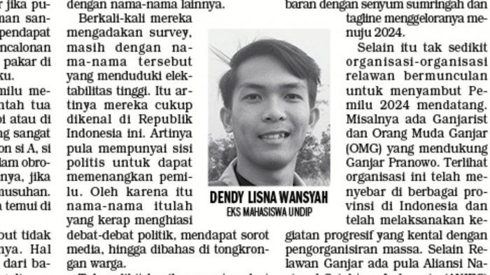 Opini Dendy Lisna Wansyah: Pertimbangan Pilih Orang atau Program di Pemilu - Tribunjateng.com