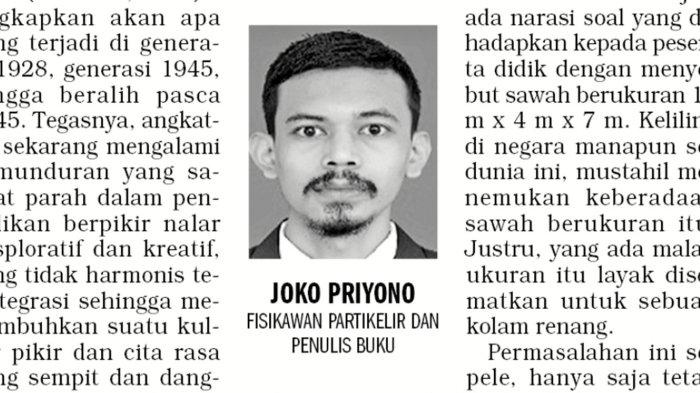 Opini Joko Priyono: Kemerdekaan dan Pengajaran Sains - Tribunjateng.com
