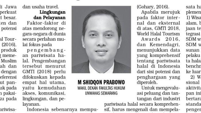 Opini M Shidqon Prabowo: Perlunya Akselerasi Pengembangan Wisata Halal - Tribunjateng.com