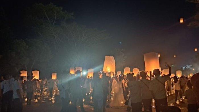Masyarakat Antusias, Ribuan Lampion Hiasi Langit Candi Borobudur Sebagai Puncak Perayaan Waisak ...