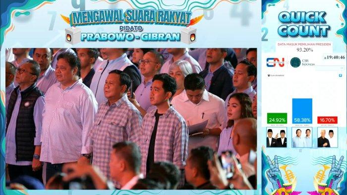 BREAKINGNEWS Prabowo Subianto Gelar Live Streaming Pidato Kemenangan Saat Unggul Quick Count ...