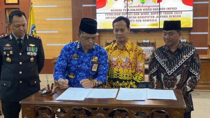 NPHD Ditandatangani, Pemkab Jepara Siapkan Rp 58,3 Miliar untuk Pilkada 2024 - Tribunjateng.com