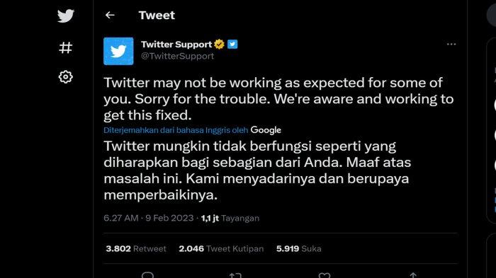 Twitter Error Pagi Ini Sulit Mengirim Twit dan DM - Tribunjateng.com