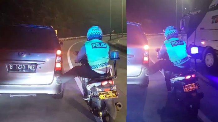 "SehatYa Pak Polis" Viral Video Polisi Setut Mobil Mogok di Jalan Tol ...