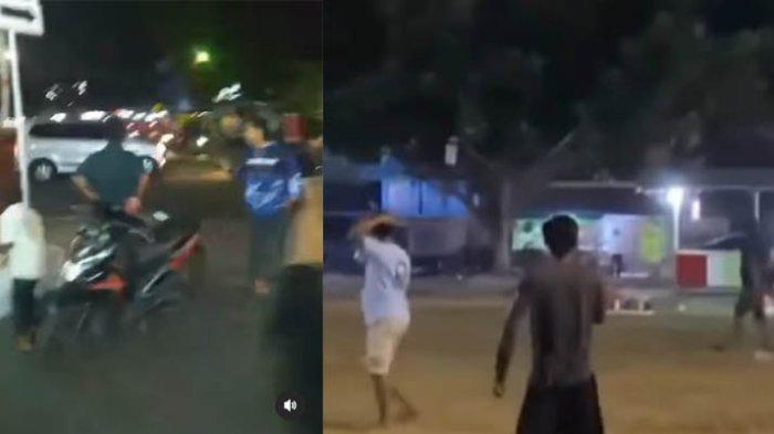 Viral Aksi Tawuran di Alun Alun Banyumas, Anak-anak dan Perempuan Lari Ketakutan - Tribunjateng.com