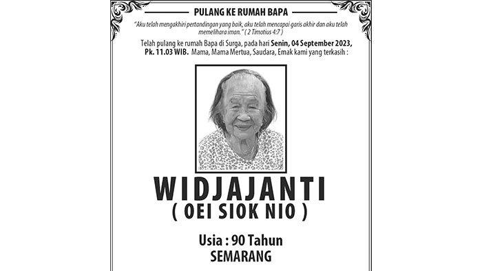 Berita Duka, WIDJAJANTI / OEI SIOK NIO Meninggal Dunia di Semarang ...