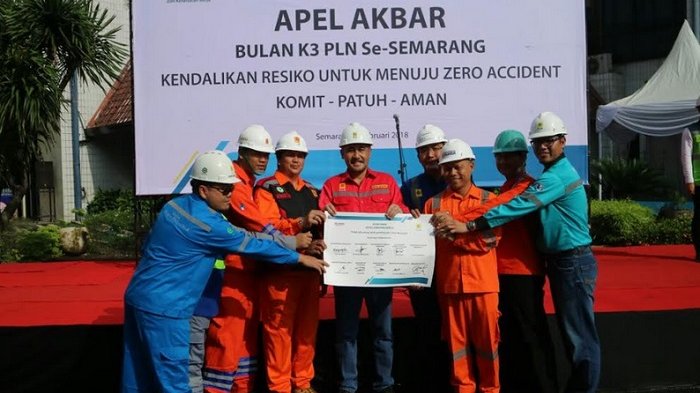 PLN Gelar Apel K3, Agung : Tidak Ada Yang Lebih Penting Dari Jiwa Manusia - Tribunjateng.com