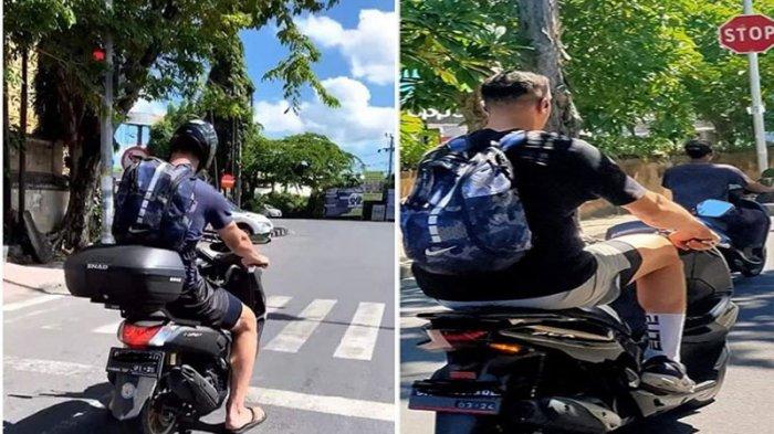 Viral Bule Naik Nmax, Motor Jadi Tampak Kecil - Tribunjateng.com