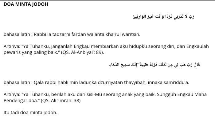 Doa Minta Jodoh yang Baik dan Beriman Berdasarkan Ayat Alquran ...