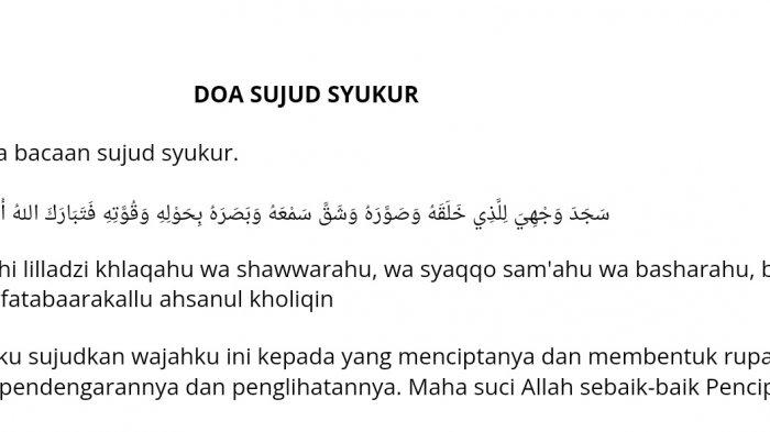 Tata Cara dan Doa Sujud Syukur, Dilakukan Nabi Saat Mendapat Rezeki ...