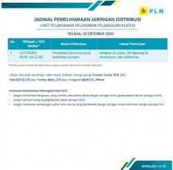 Info Pemeliharaan Jaringan Listrik PLN ULP Pedan Klaten Senin 20 ...
