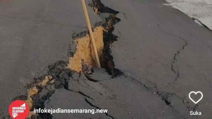 Habiskan Anggara Rp 27 Miliar, Viral Jalan Tembus Undip Jangli Retak ...