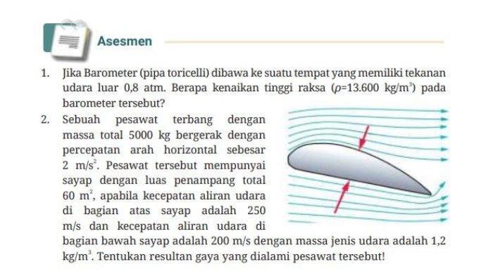 Kunci Jawaban Fisika Kelas 11 Halaman 114, Asesmen Bab Fluida - Tribunjateng.com