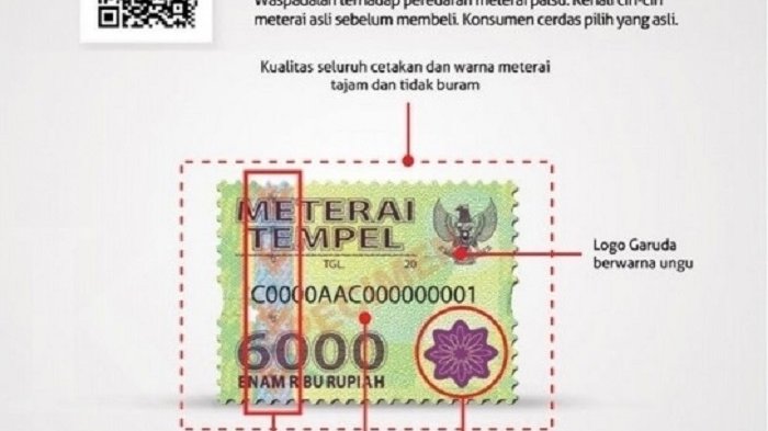 PANDUAN! Inilah 12 Ciri Meterai Tempel Asli Yang Baru - Tribunjateng.com